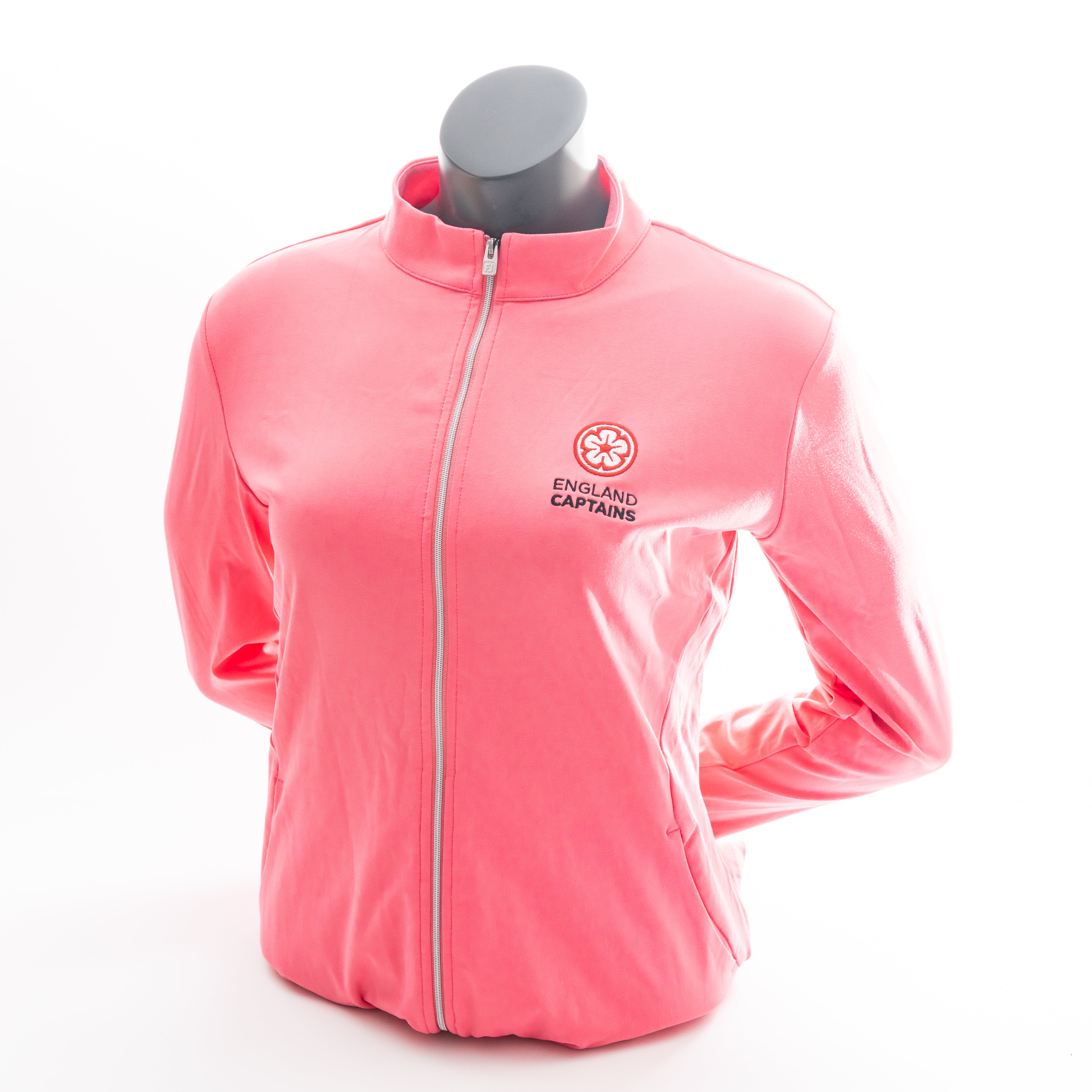 England Captains Womens FJ Full Zip Midlayer. Pink Lemonade – England Golf