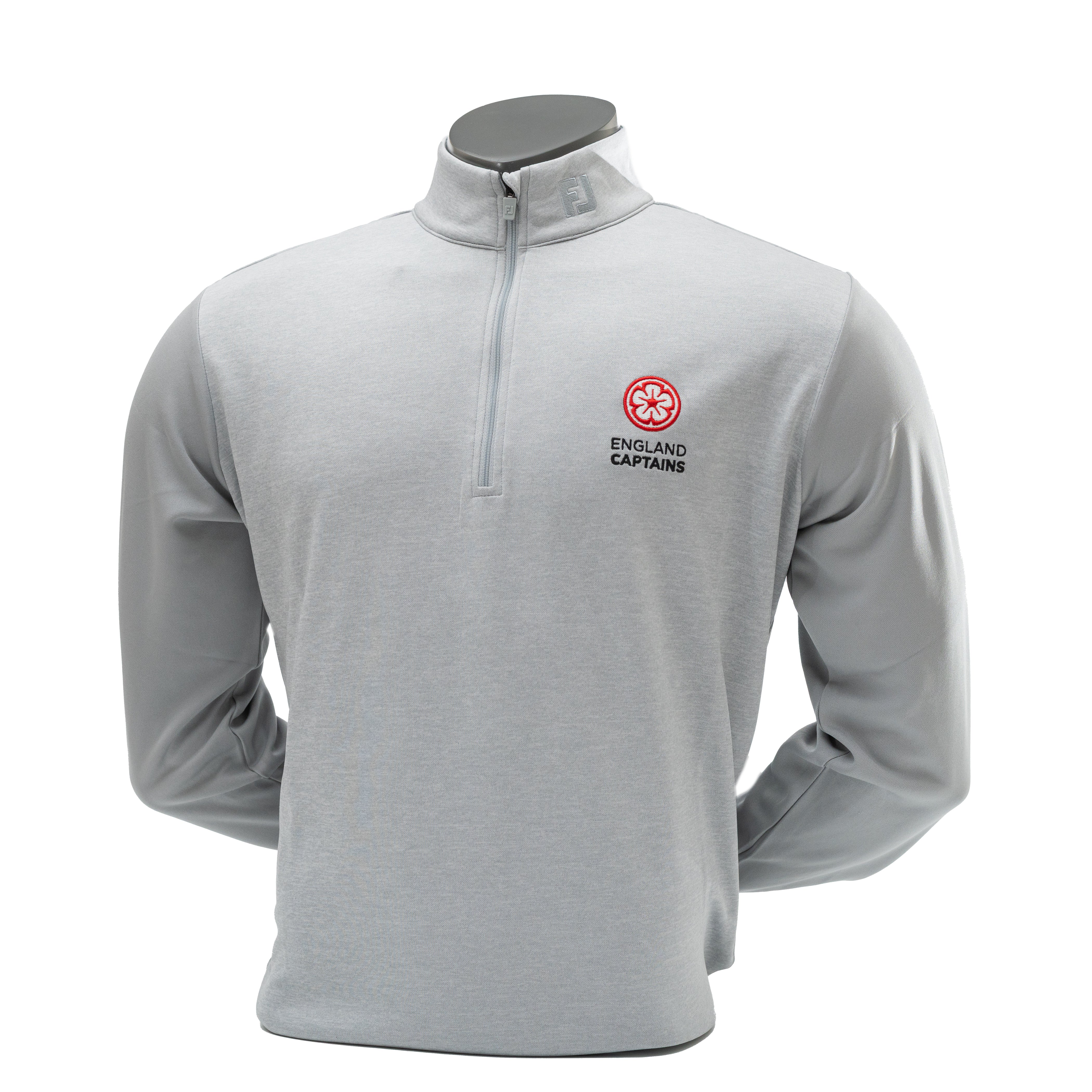 England Captains FJ 1/4 Zip Tonal Pullover Chill-Out. Grey – England Golf